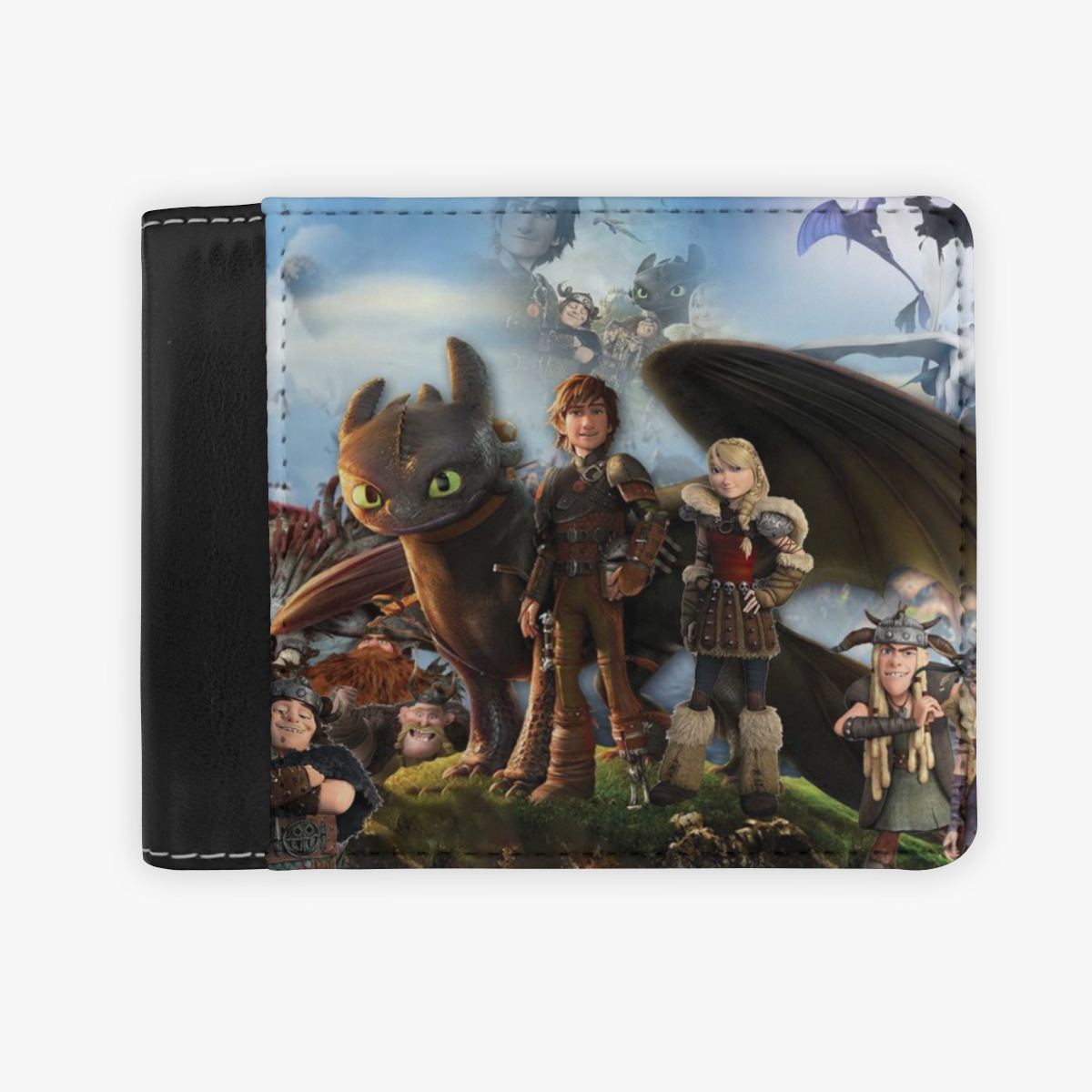 How to Train Your Dragon Leather Minimalist Wallet, Cartoon Pattern ...