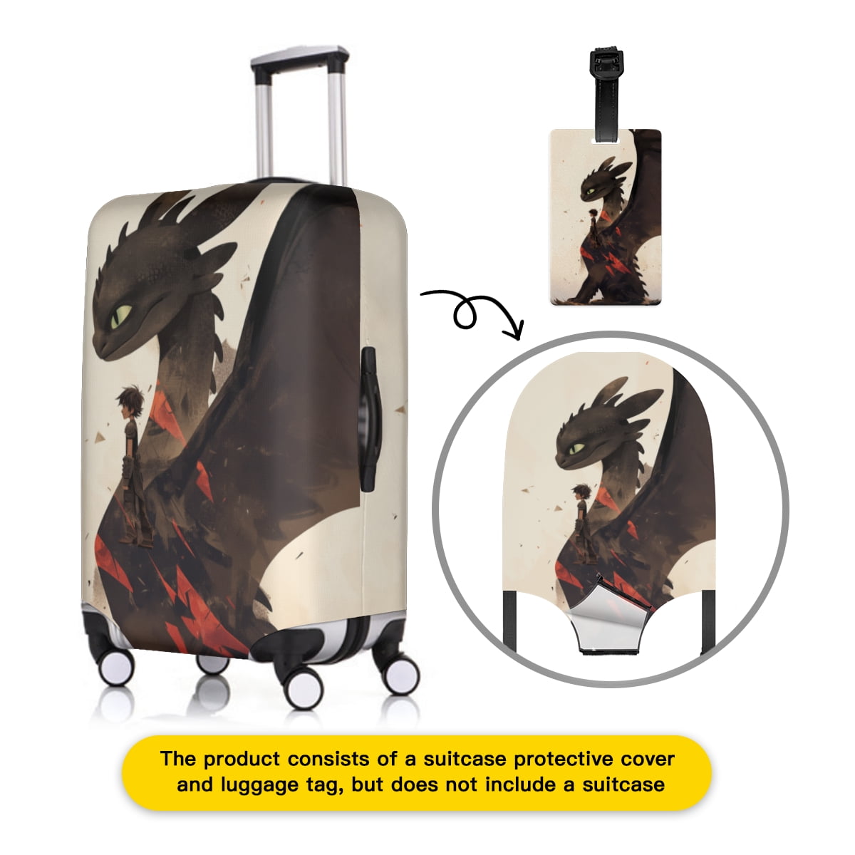 How to Train Your Dragon Luggage Cover, Hard Shell Suitcase Cover with ...