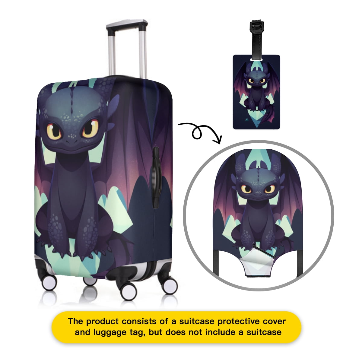 How to Train Your Dragon Luggage Cover, Hard Shell Suitcase Cover with ...