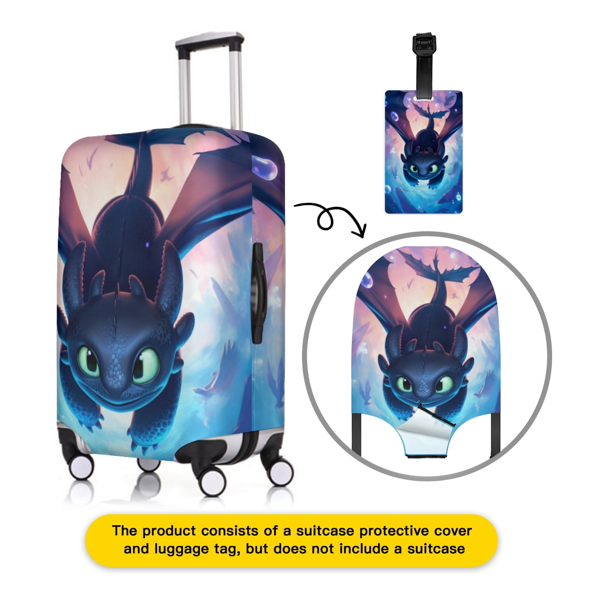 How to Train Your Dragon Luggage Cover, Hard Shell Suitcase Cover with ...