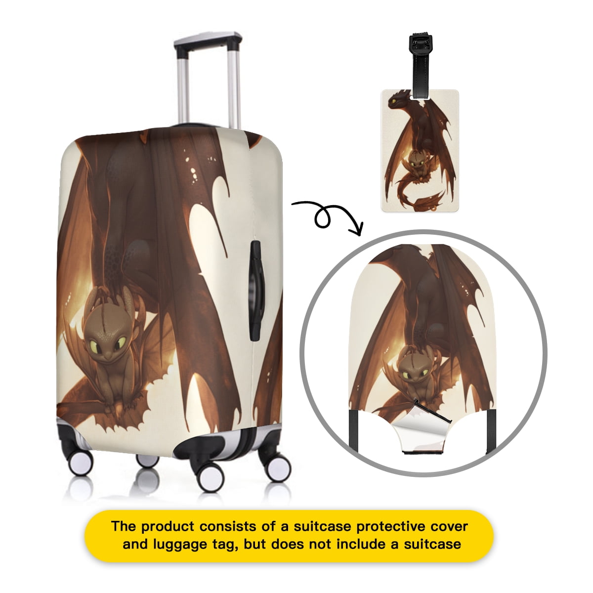 How to Train Your Dragon Luggage Cover, Hard Shell Suitcase Cover with ...