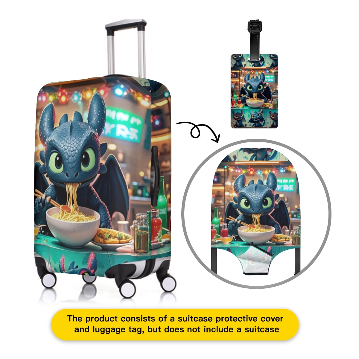 How to Train Your Dragon Luggage Cover, Hard Shell Suitcase Cover with ...