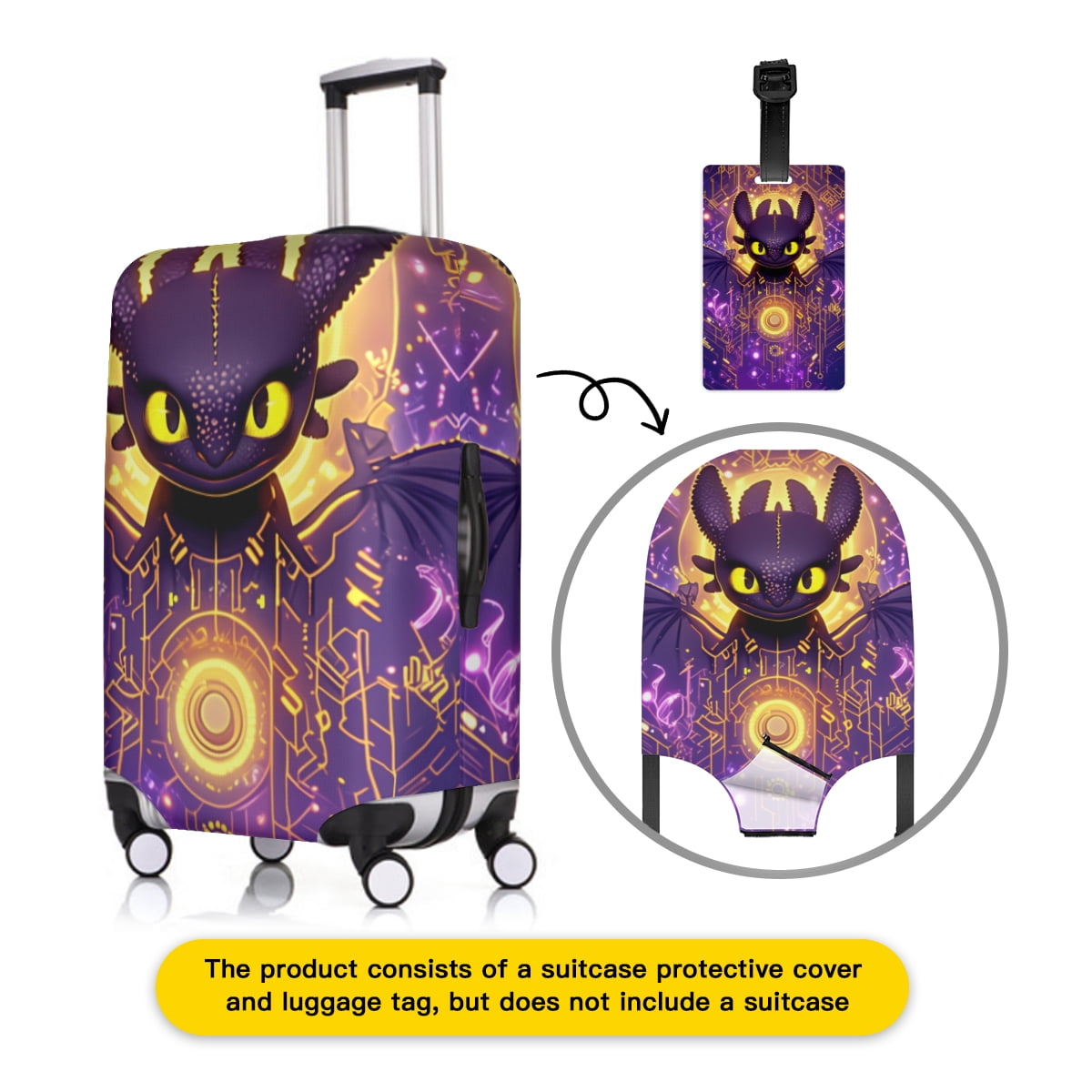 How to Train Your Dragon Luggage Cover, Hard Shell Suitcase Cover with ...