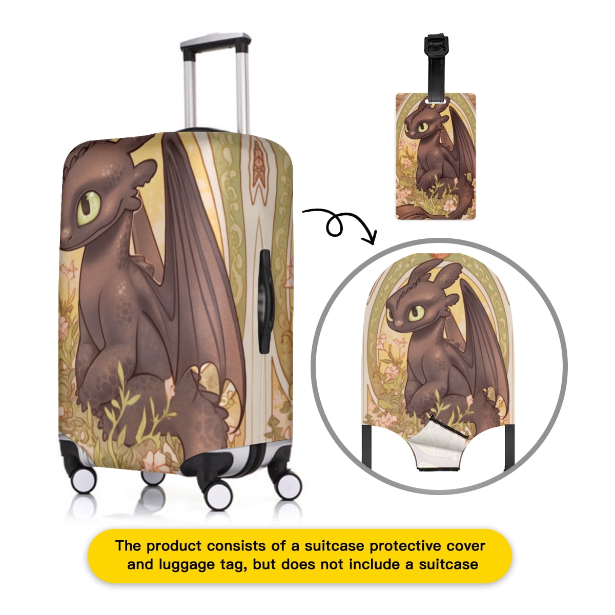 How to Train Your Dragon Luggage Cover, Hard Shell Suitcase Cover with ...