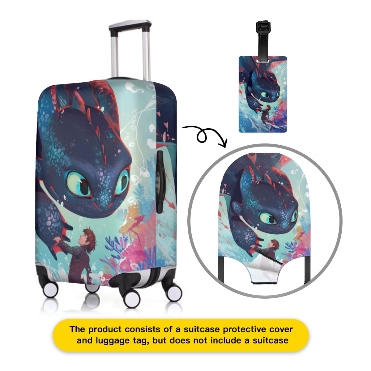 How to Train Your Dragon Luggage Cover, Hard Shell Suitcase Cover with ...
