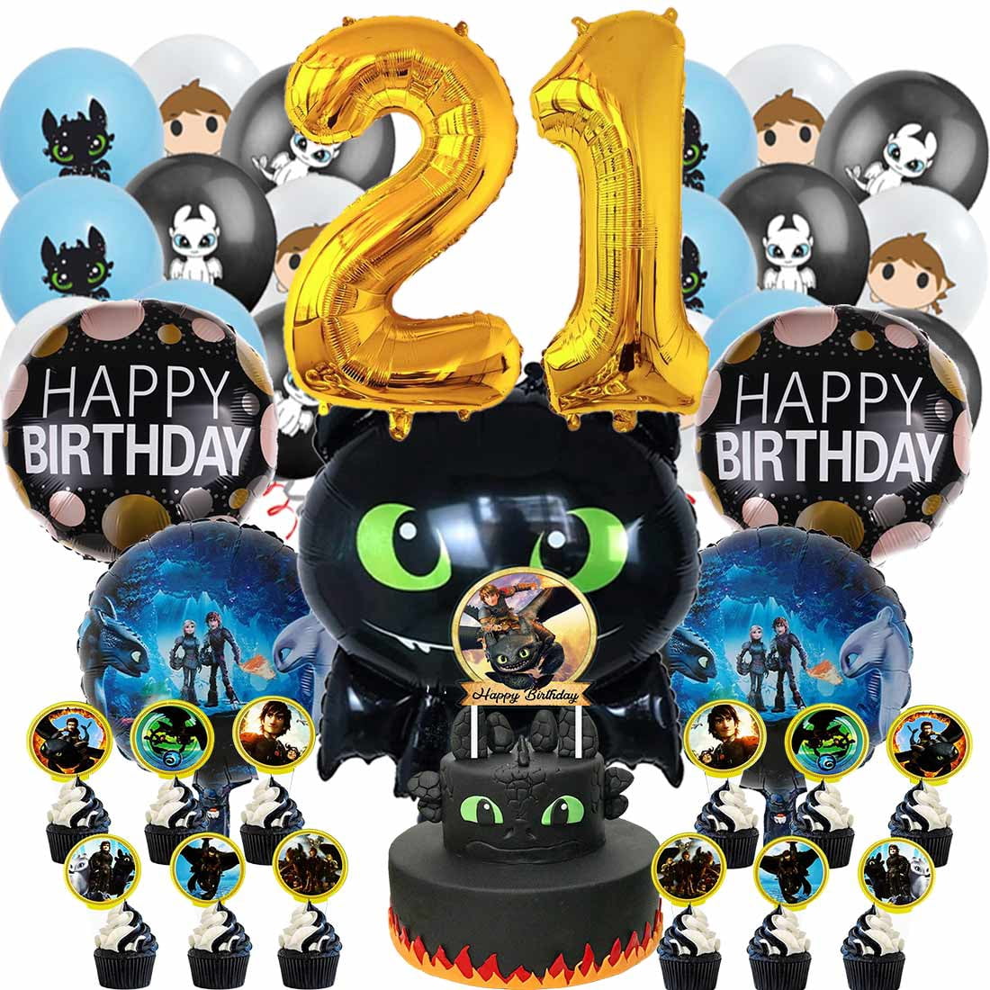 How to Train Your Dragon Party Supplies 21th Decor Kit Balloons ...