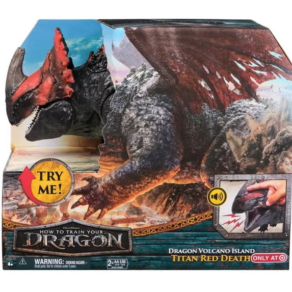 How to Train Your Dragon Volcano Island Titan Red Death Deluxe Action ...