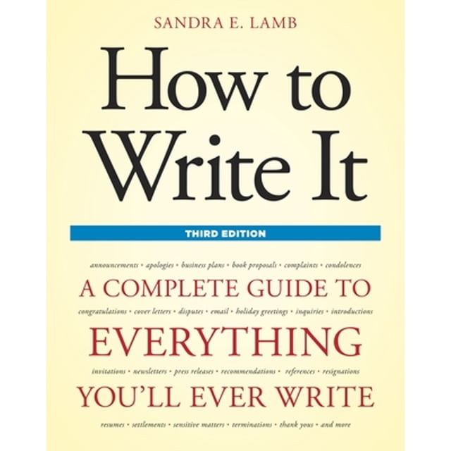 Pre-Owned How to Write It: A Complete Guide to Everything You'll Ever ...