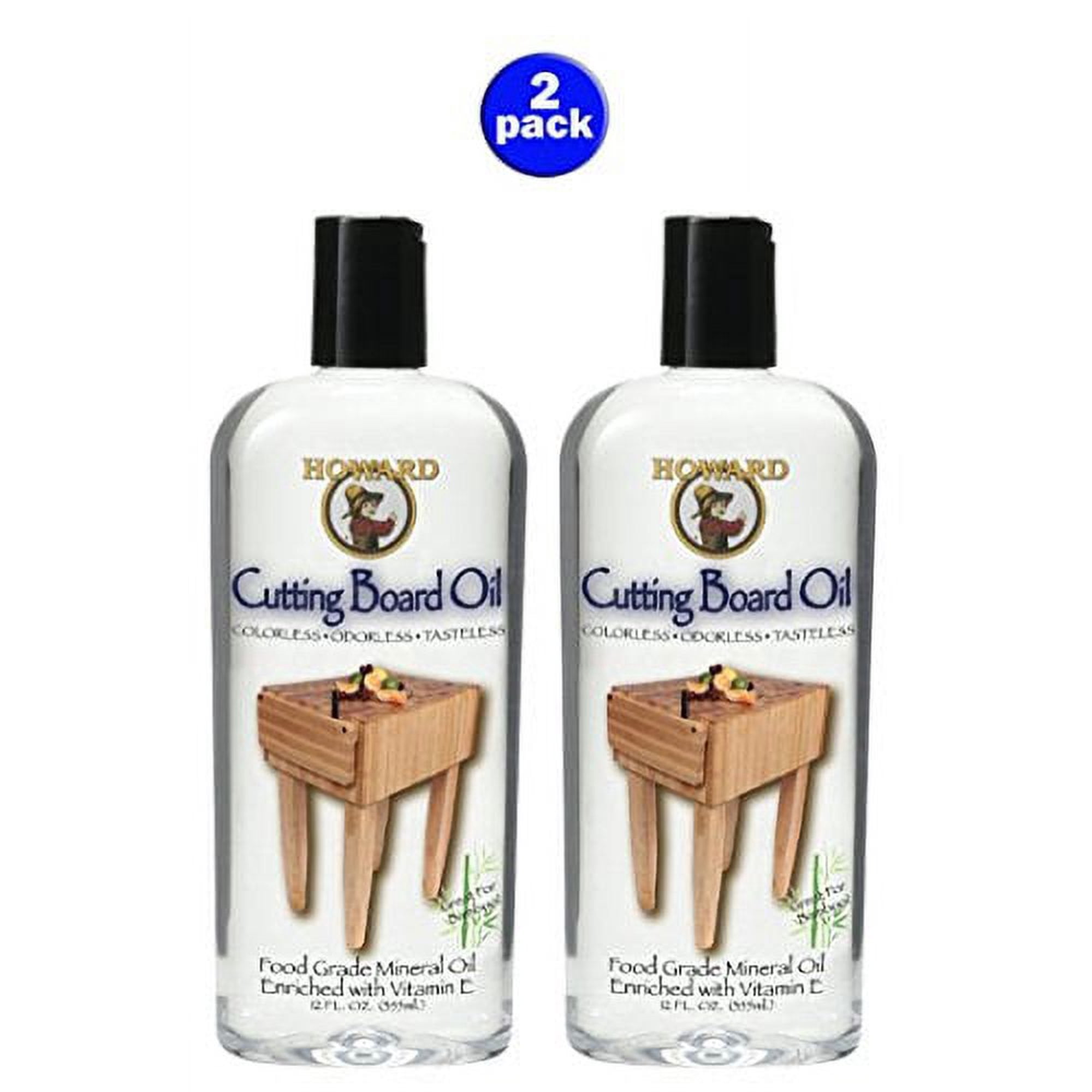 Howard Products Cutting Board Oil - Food Grade Mineral Oil - 2 Pack, 12 ...