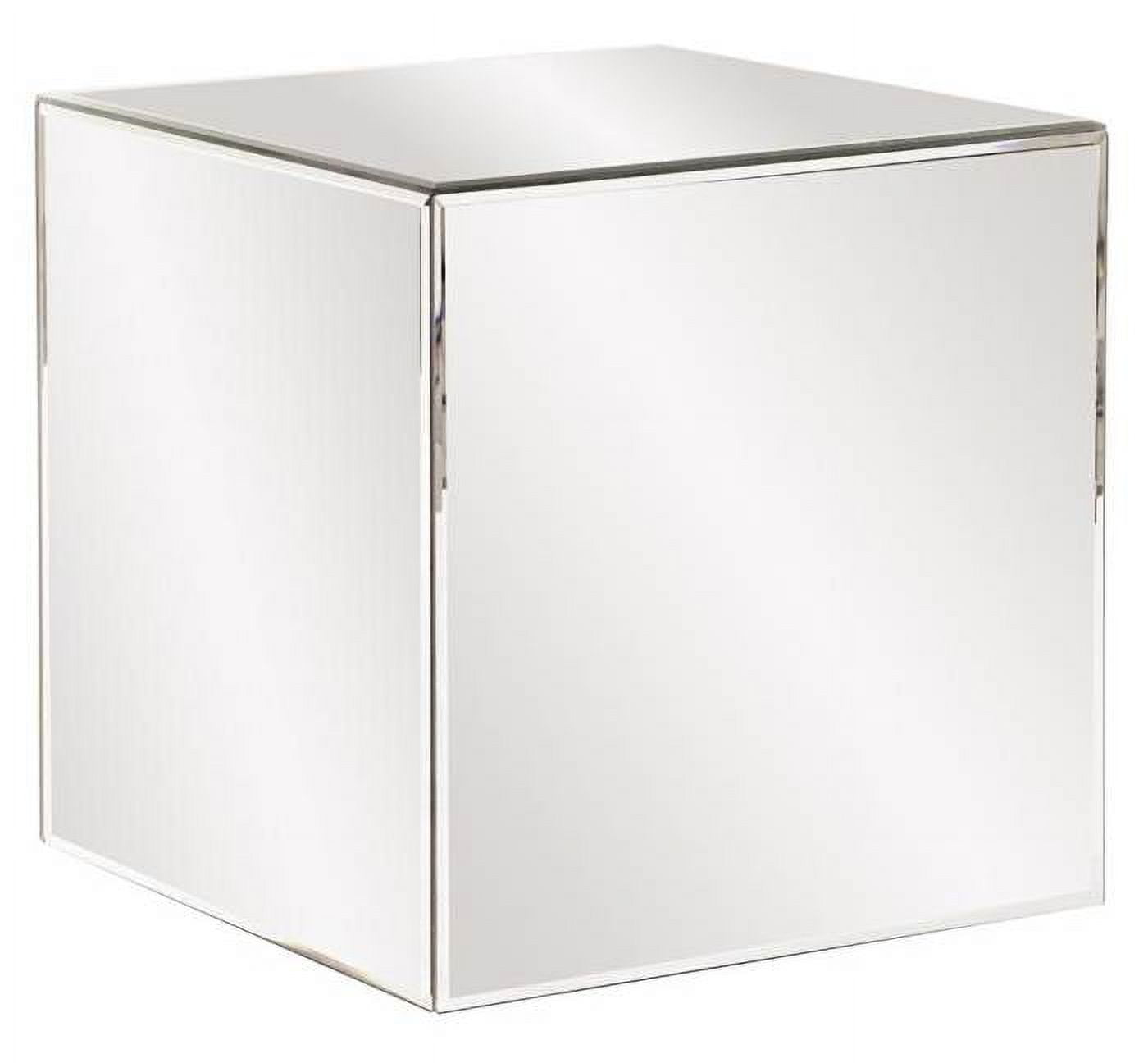 Howard Elliott Small Bevel Glass Cube Table in Clear Mirrored - Walmart.com