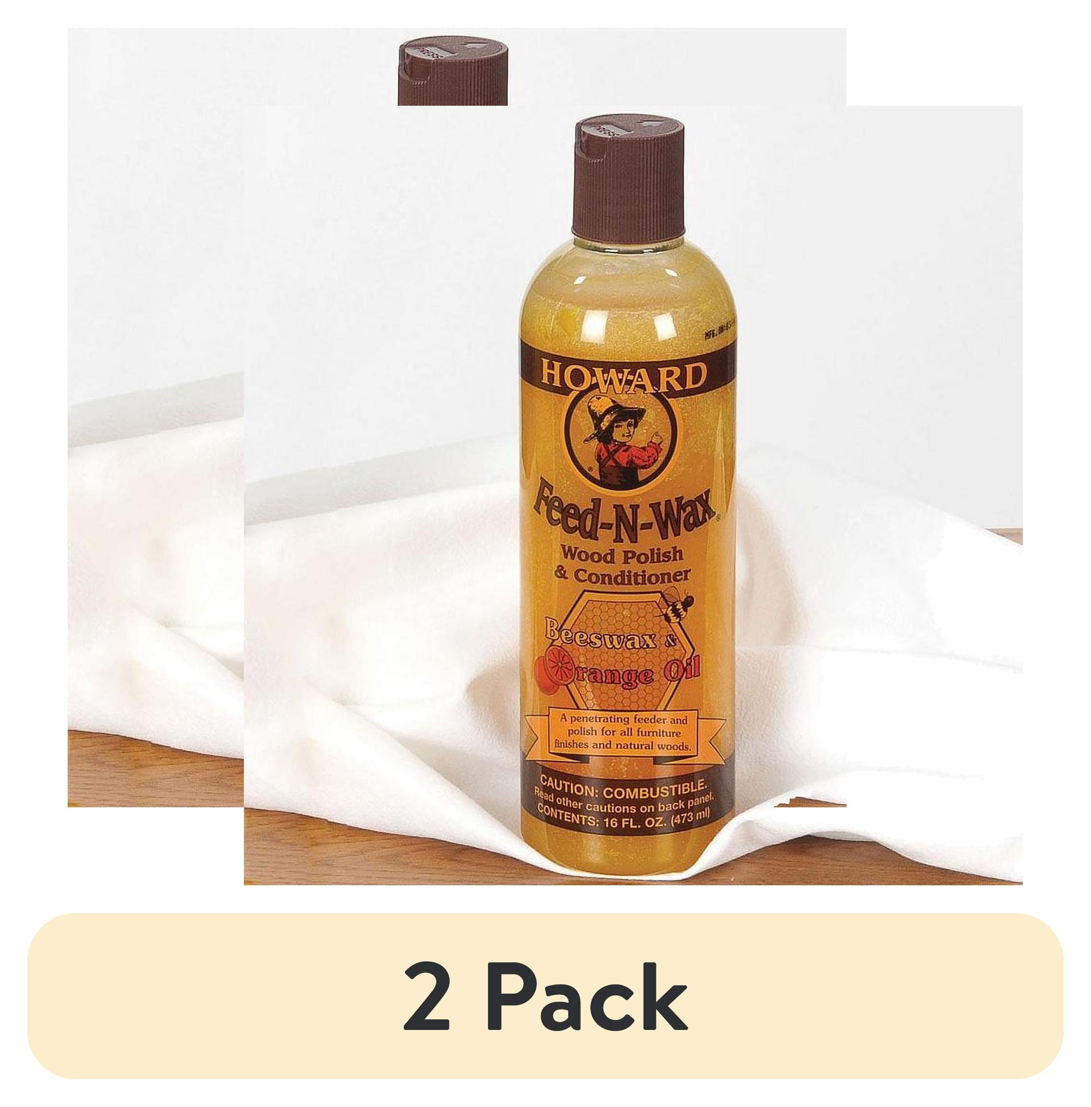 (2 pack) Howard Feed-N-Wax Orange Scent Wood Protector 16 oz Gel ...
