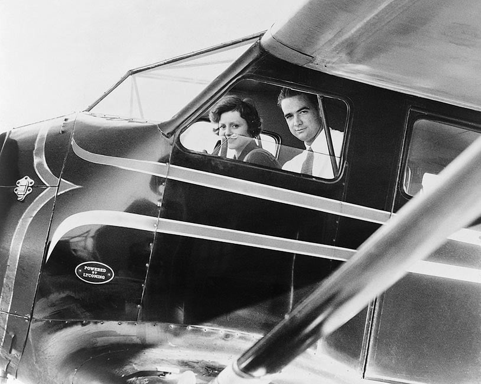 Howard Hughes & Nancy Carroll in Airplane - 20x30 Inch Laminated ...