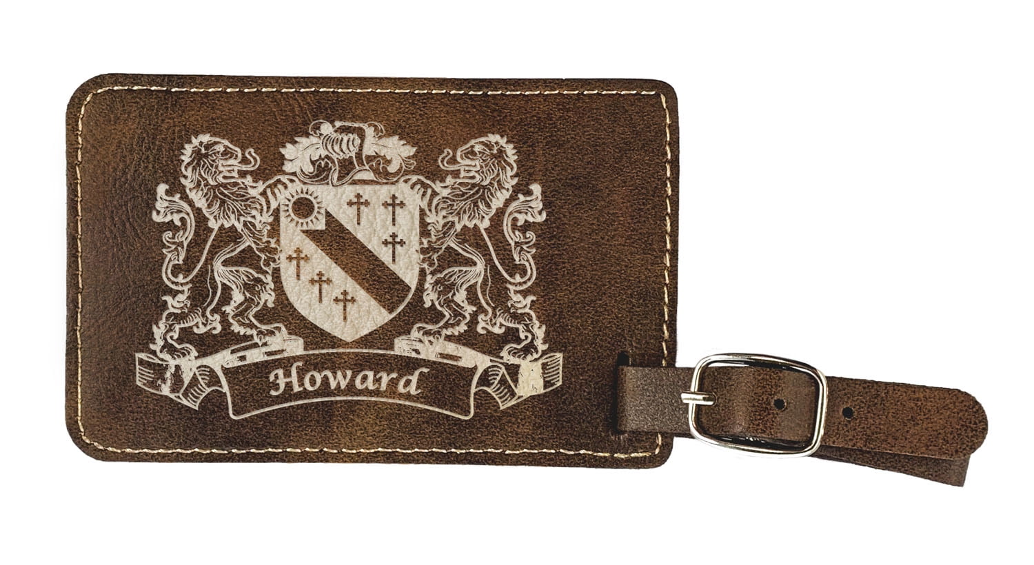 Howard Irish Coat of Arms Luggage Tag(set of 2) - Rustic Leather ...