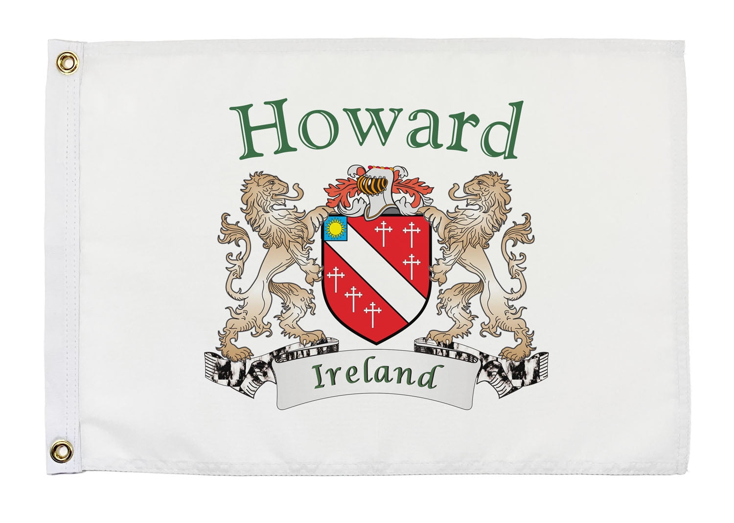 Howard Irish Coat of Arms Small White Flag - 16"x10.5" inches - Walmart.com