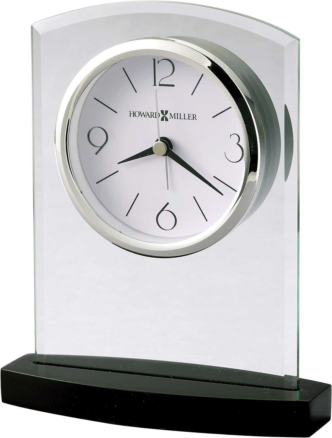 Howard Landre Tabletop Clock – Beveled Glass Arch Alarm Clock Quiet ...