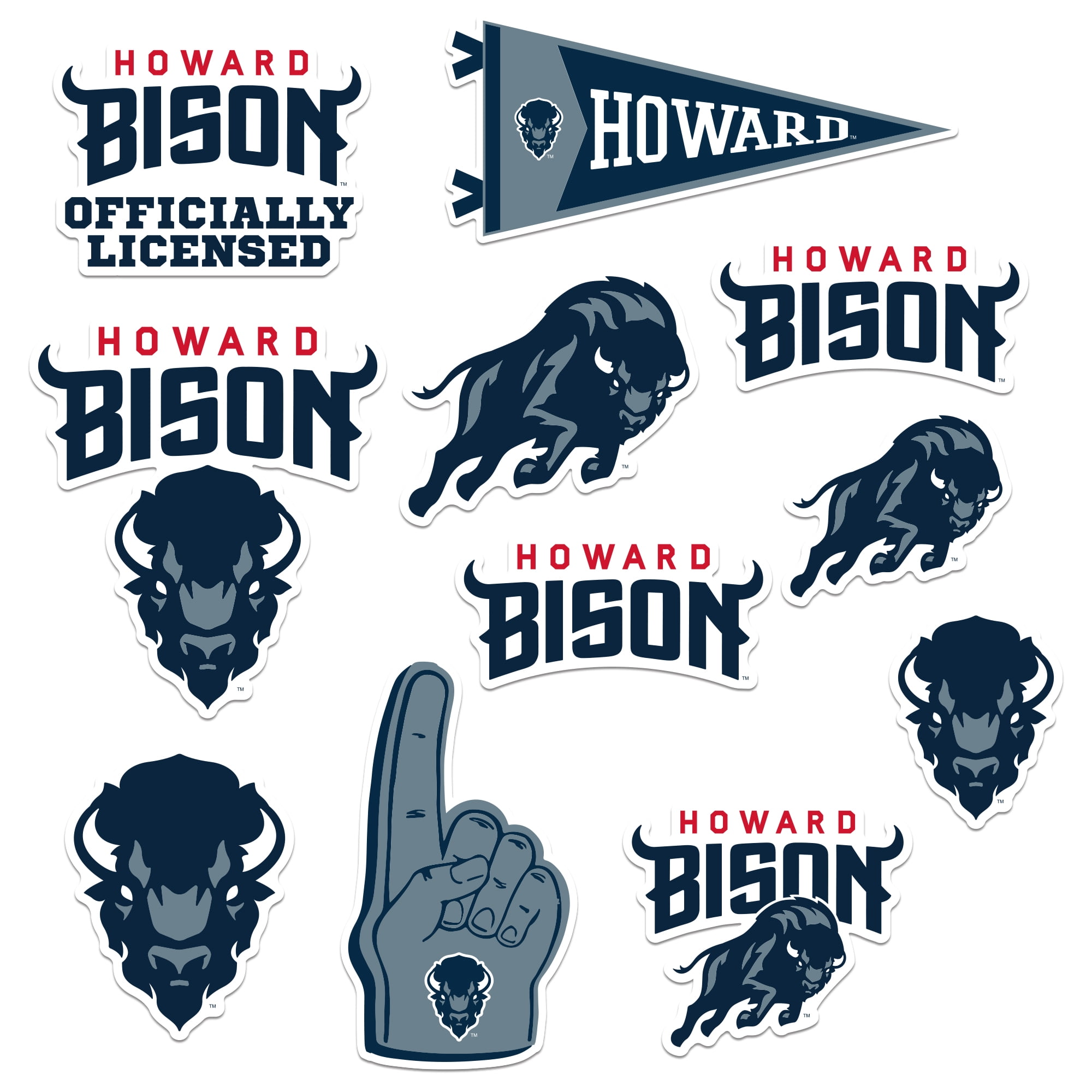 Howard University 10ct Vinyl Large Deluxe Stickers Variety Pack ...