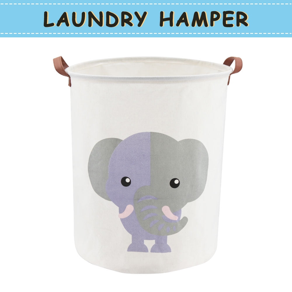 Howarmer Large Canvas Laundry Hamper, Baby Laundry Basket for Nursery ...