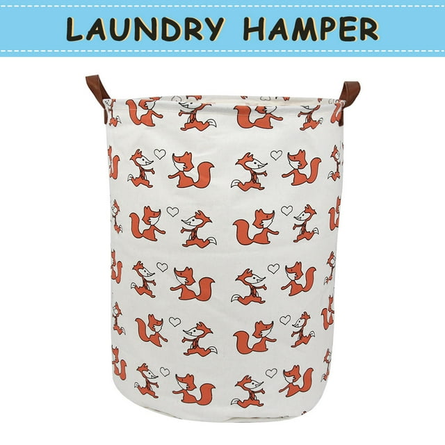 Howarmer Large Canvas Laundry Hamper, Baby Laundry Basket for Nursery ...