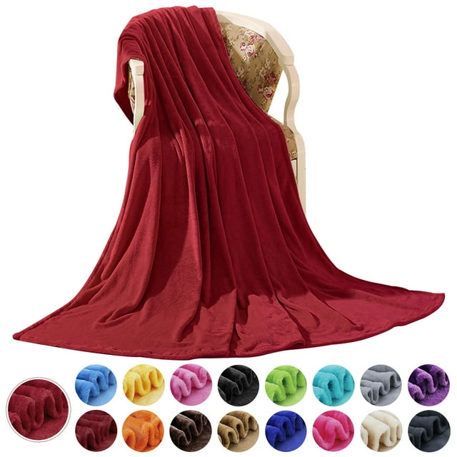 "Howarmer Big Cozy Plush Red Throw Blanket, Soft Lightweight Flannel ...