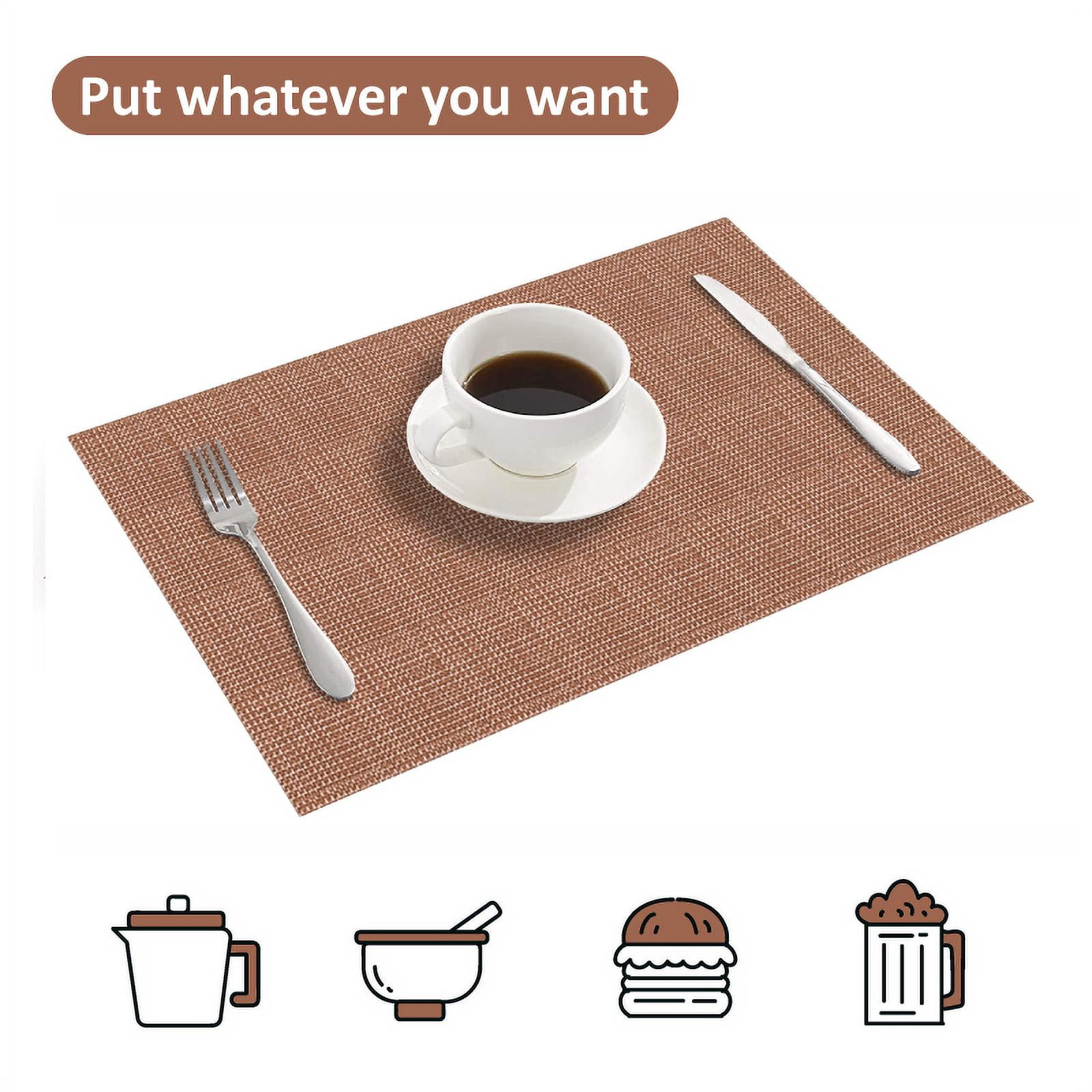 Howarmer Kitchen Plastic Rectangle Placemats, Washable, Heat-Resistant ...