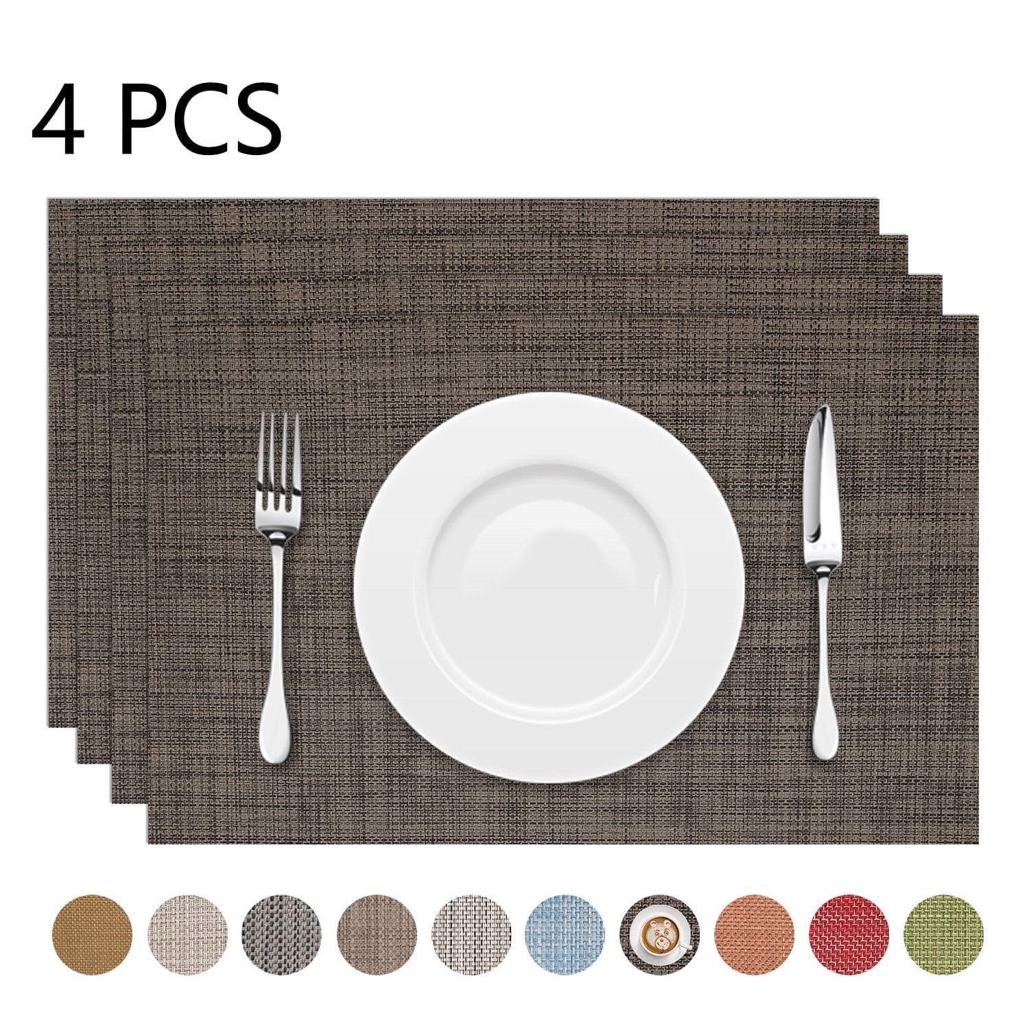 Howarmer PVC Woven Placemats, Set of 4, Heat-Resistant Table Mats for ...