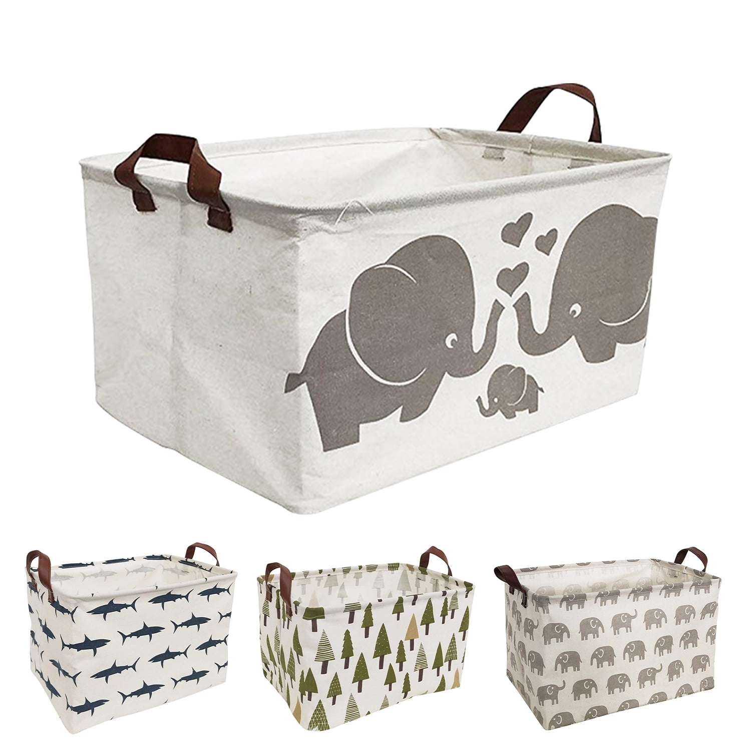 Howarmer Rectangular Storage Basket, Collapsible Laundry Basket ...