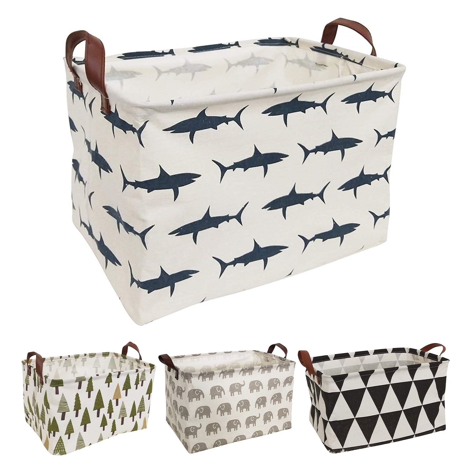 Howarmer Rectangular Storage Basket, Collapsible Laundry Basket ...