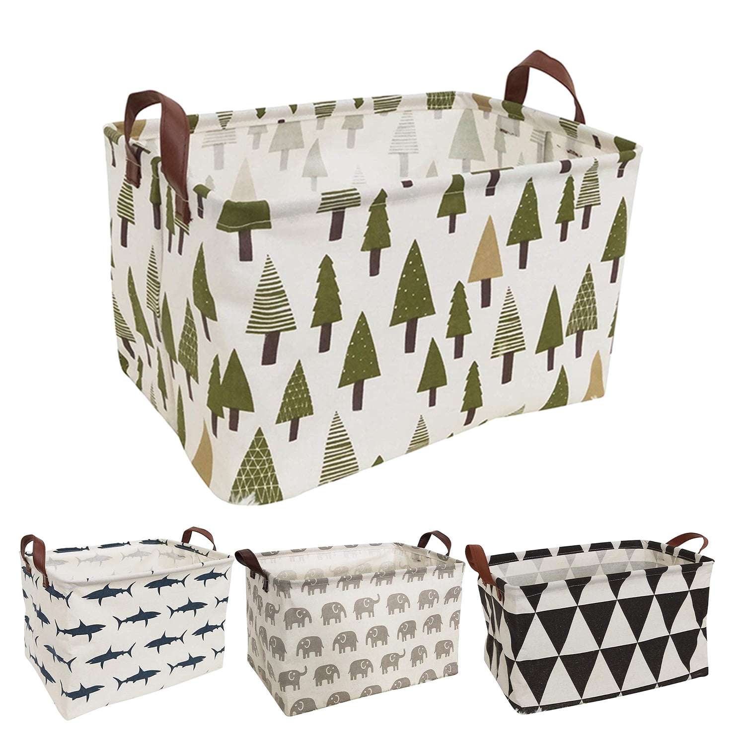 Howarmer Rectangular Storage Basket, Collapsible Laundry Basket ...