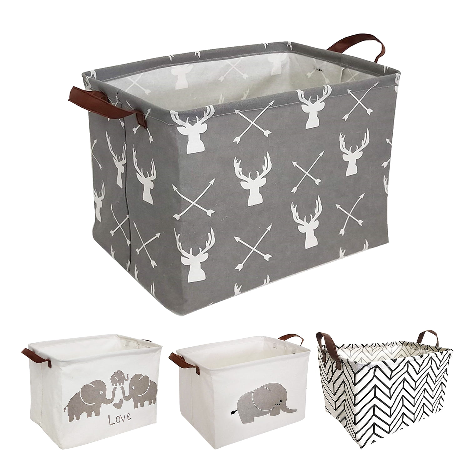 Howarmer Rectangular Storage Basket, Collapsible Laundry Basket ...