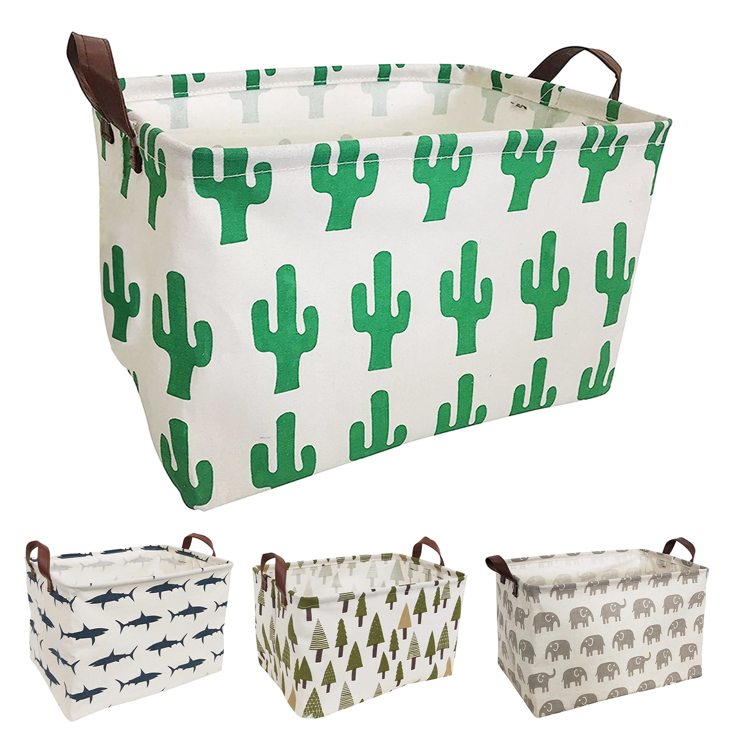 Howarmer Rectangular Storage Basket, Collapsible Laundry Basket ...