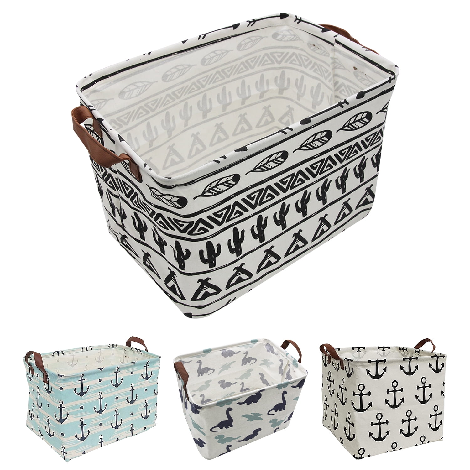 Howarmer Rectangular Storage Basket, Collapsible Laundry Basket ...
