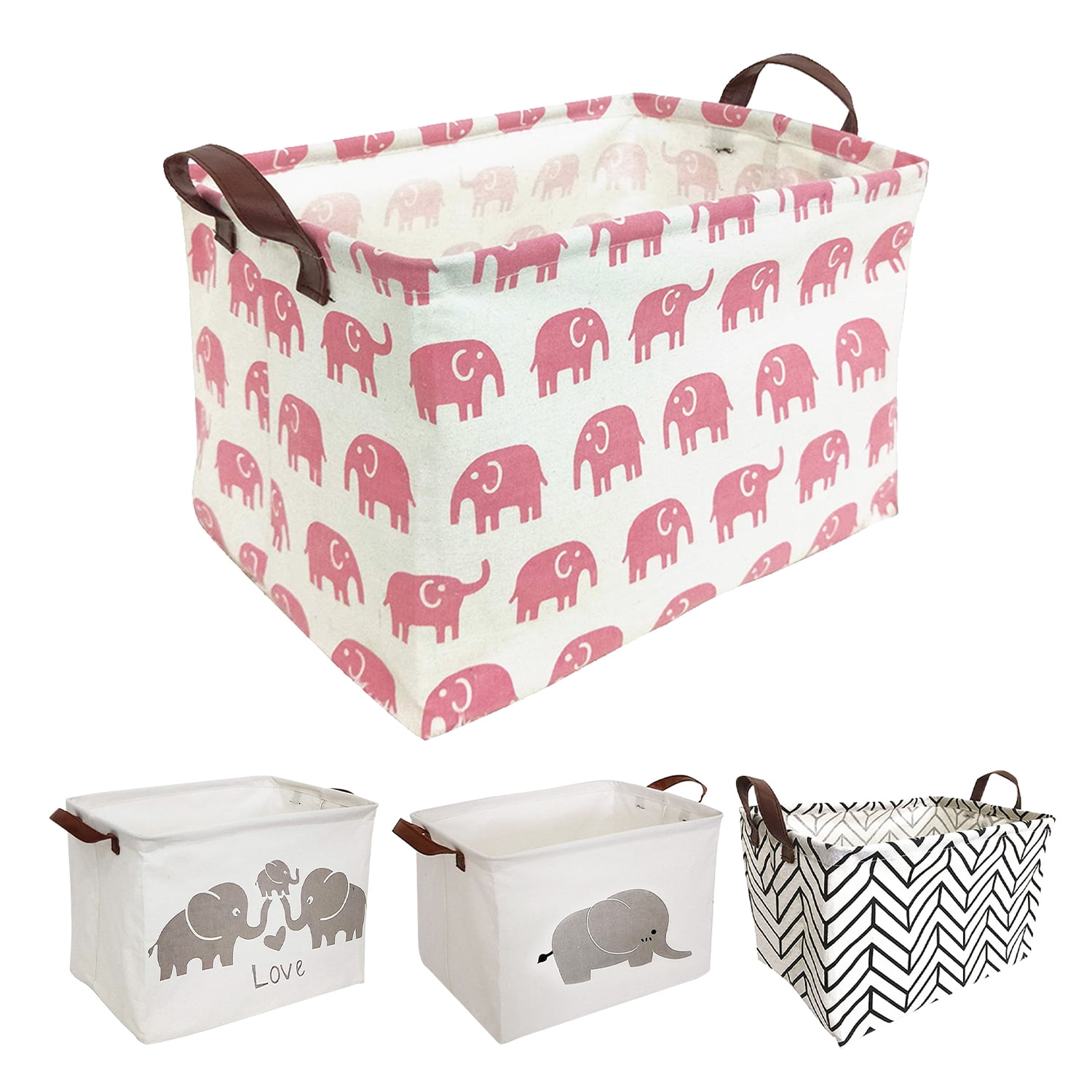 Howarmer Rectangular Storage Basket, Collapsible Laundry Basket ...