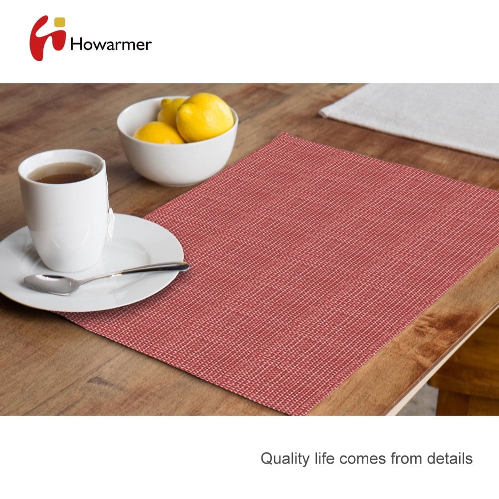 Howarmer Woven Placemats for Dining Table, Washable, Heat Resistant ...