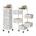 Howcool 5-Layer Metal Rolling Cart with Wheels, Kitchen Vegetable ...