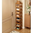 Howcool 9-Tier Stacked Shoe Rack Unit, Bamboo Square Shoes Organizer ...