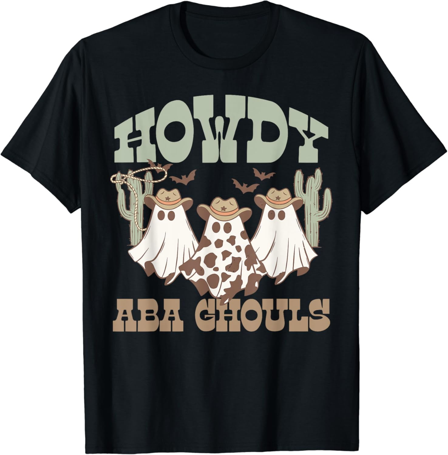 Howdy ABA Ghouls Halloween Ghost Therapy Therapist Western T-Shirt ...