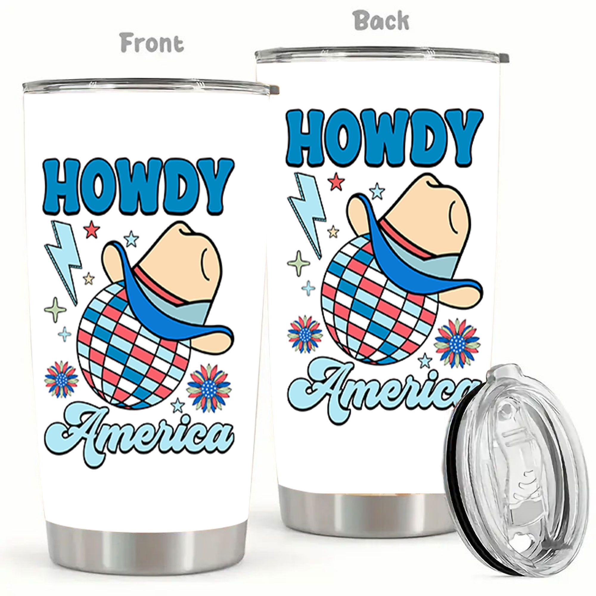Howdy America1 pc 20oz Double Stainless Steel 3D Printed Thermoses ...