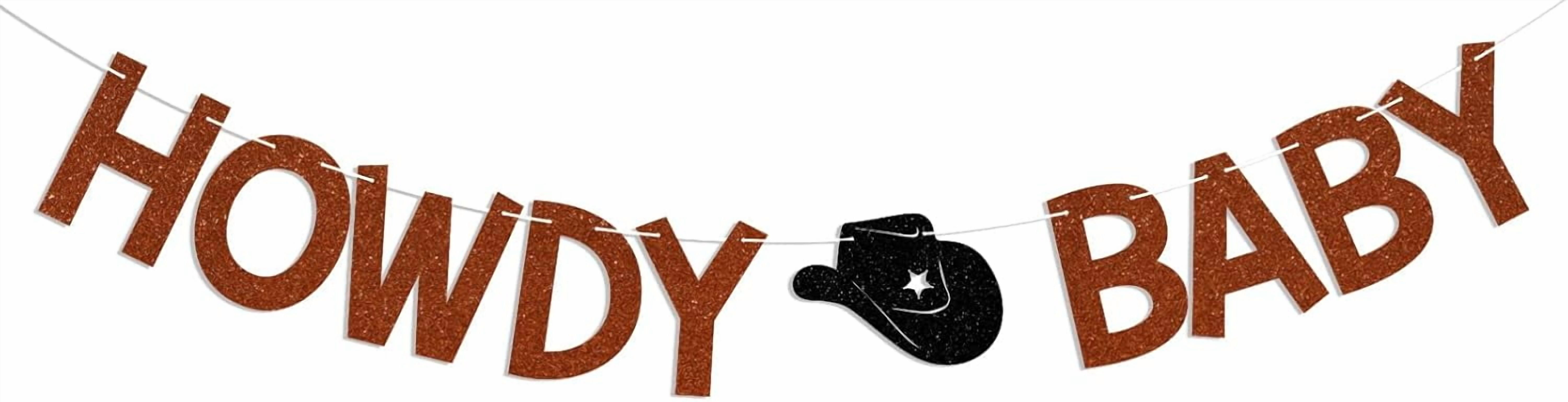 Howdy Baby Banner - A Little Cowboy is on the Way Sign, Cowboy Cowgirl ...