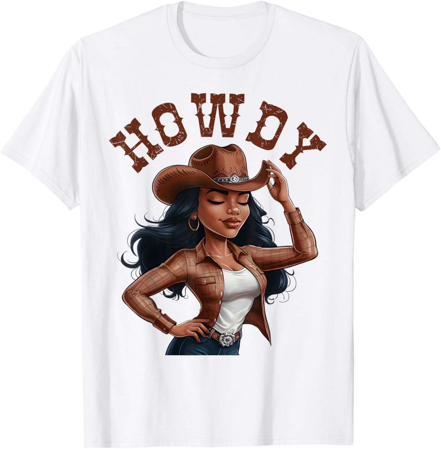 Howdy Black Women Western Rodeo Melanin Black Cowgirl T-Shirt TShirt ...