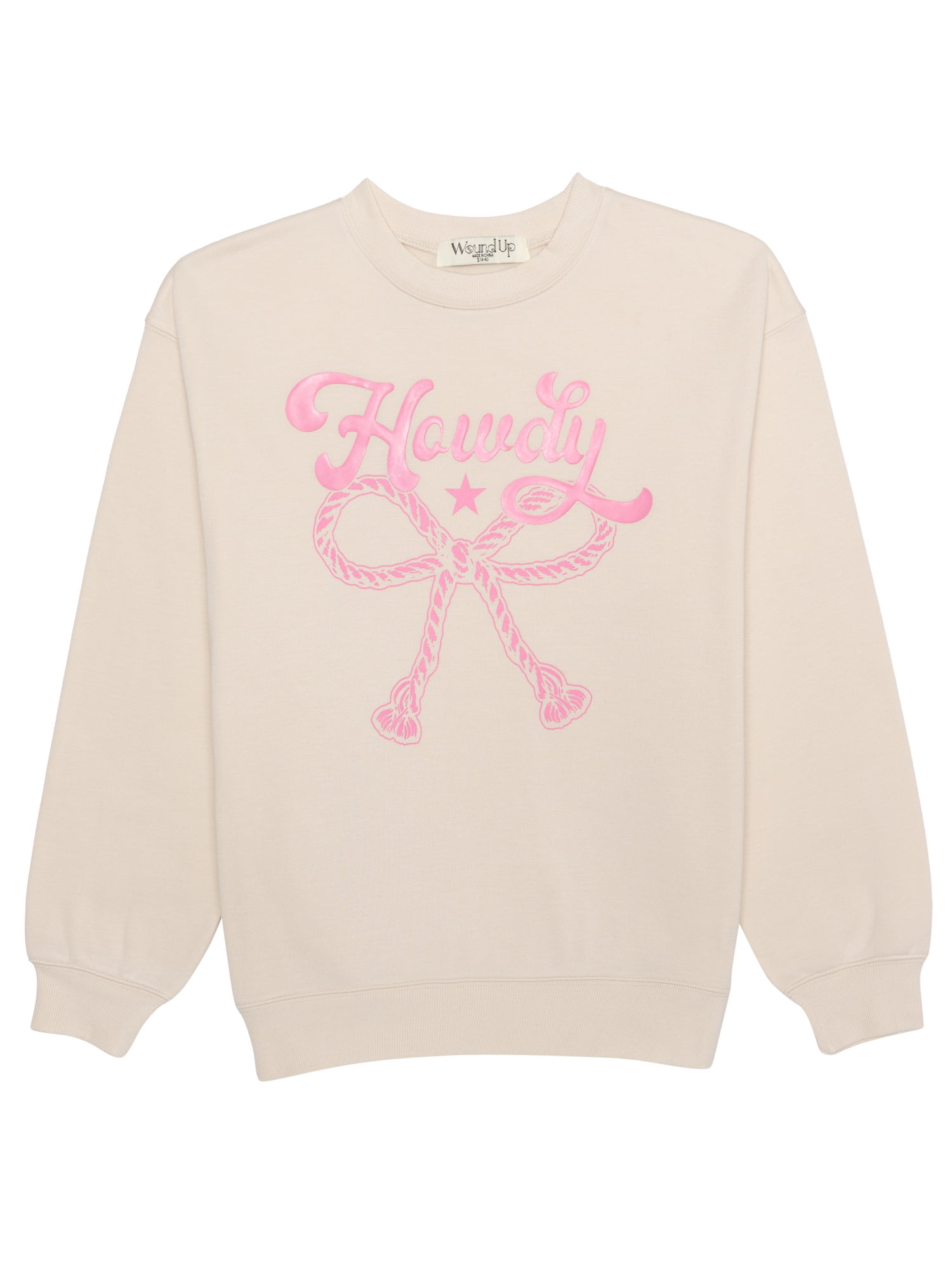 Howdy Bow Graphic Fleece Pullover with Long Sleeves, Womens Plus Size ...