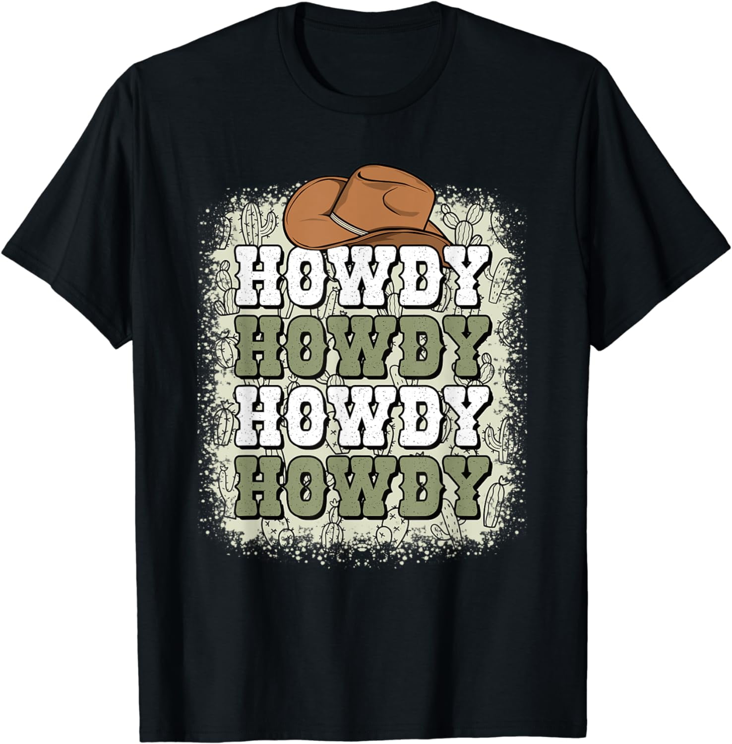 Howdy Cactus Western Country Cowgirl Cowboy Texas Rodeo T-Shirt ...