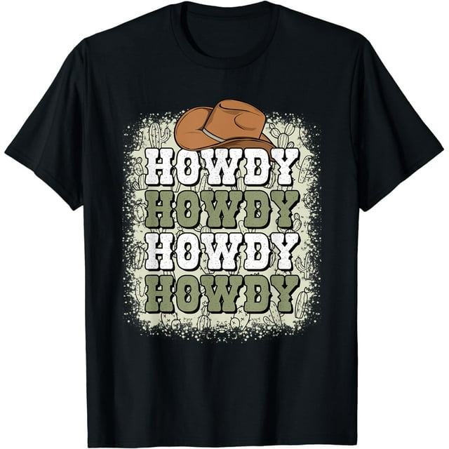 Howdy Cactus Western Country Cowgirl Cowboy Texas Rodeo T-Shirt ...