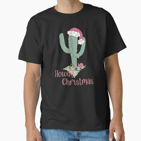 Howdy Christmas Cactus Funny Western Holiday Plant Graphic Design ...