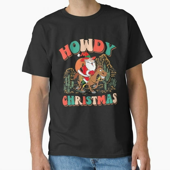 Howdy Christmas Retro Xmas Western Holiday Groovy Design Classic Gift ...