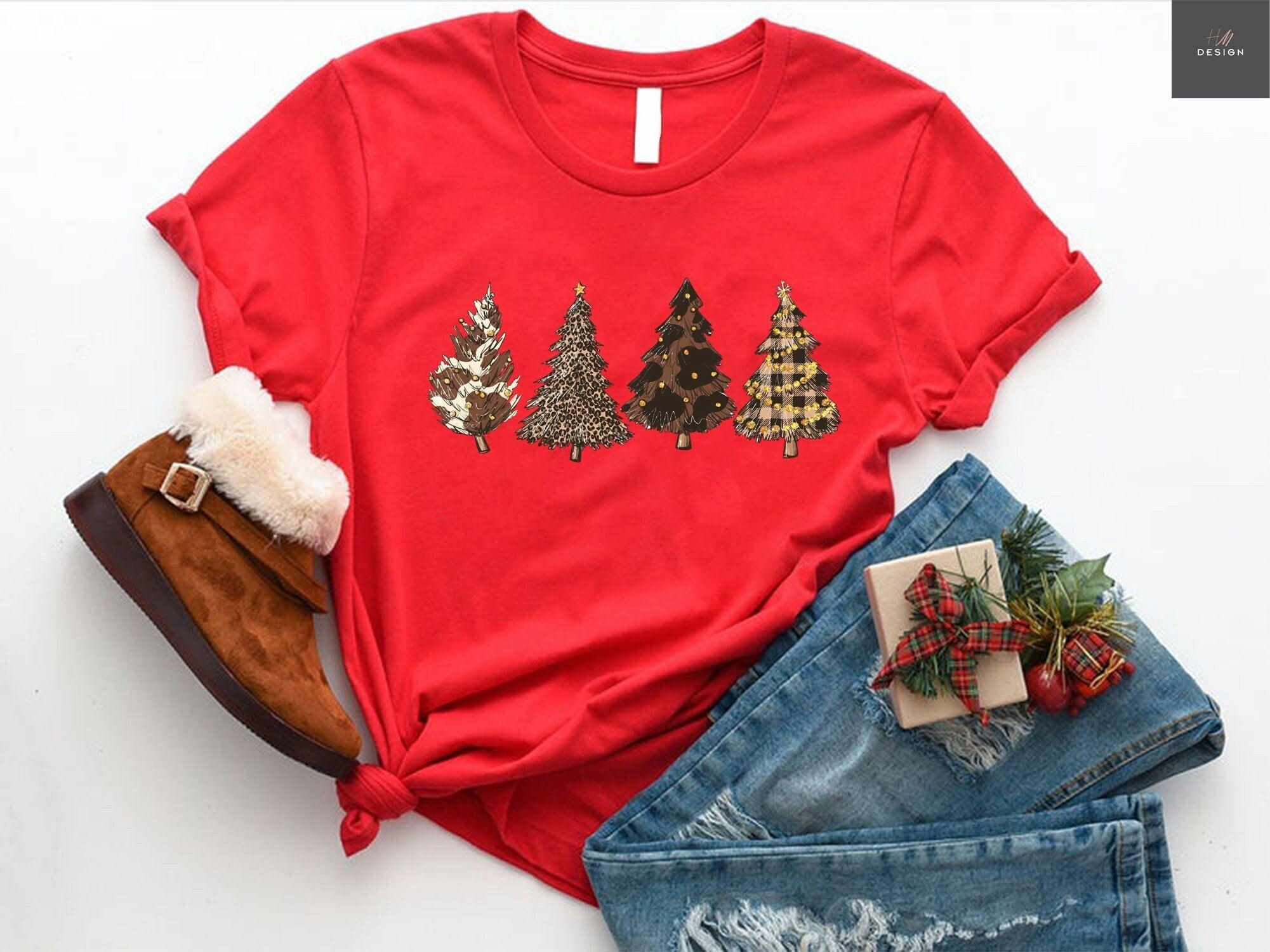 Howdy Christmas Trees Shirt, Ladies Leopard Merry Christmas Shirt ...