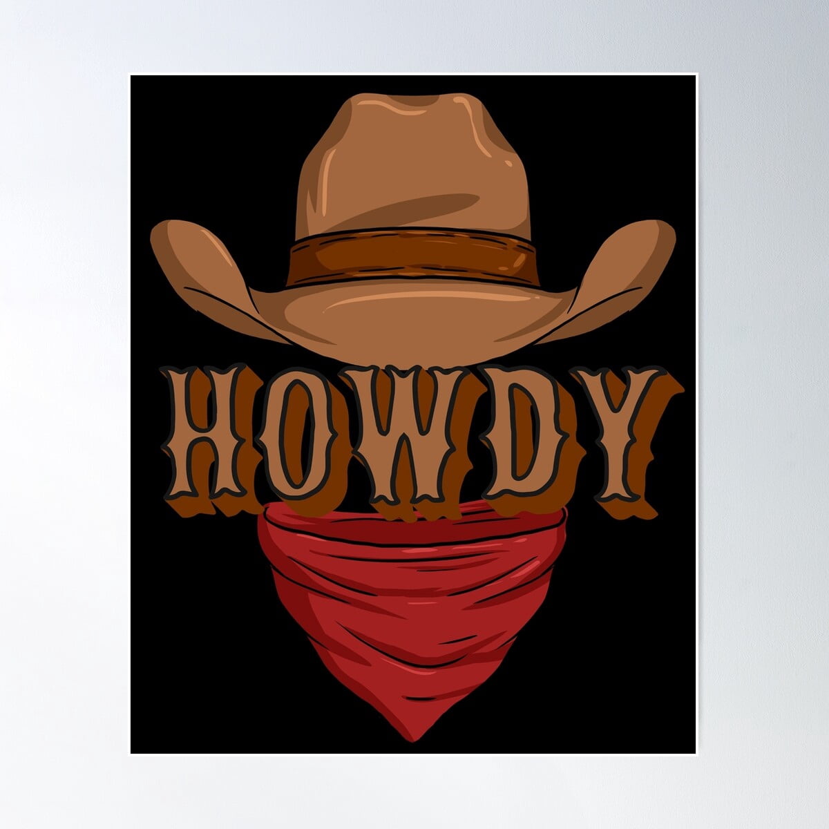 Howdy Cowboy Gear Poster Wall Art, Modern Wall Decor For Living Room ...