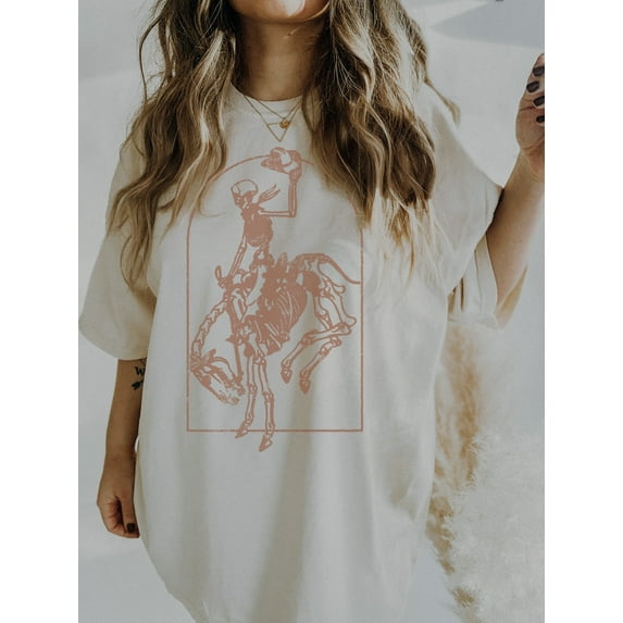 Howdy Cowboy Tee, Skeleton Cowboy Tee, Dancing Skeleton Tee, Boho Tee ...