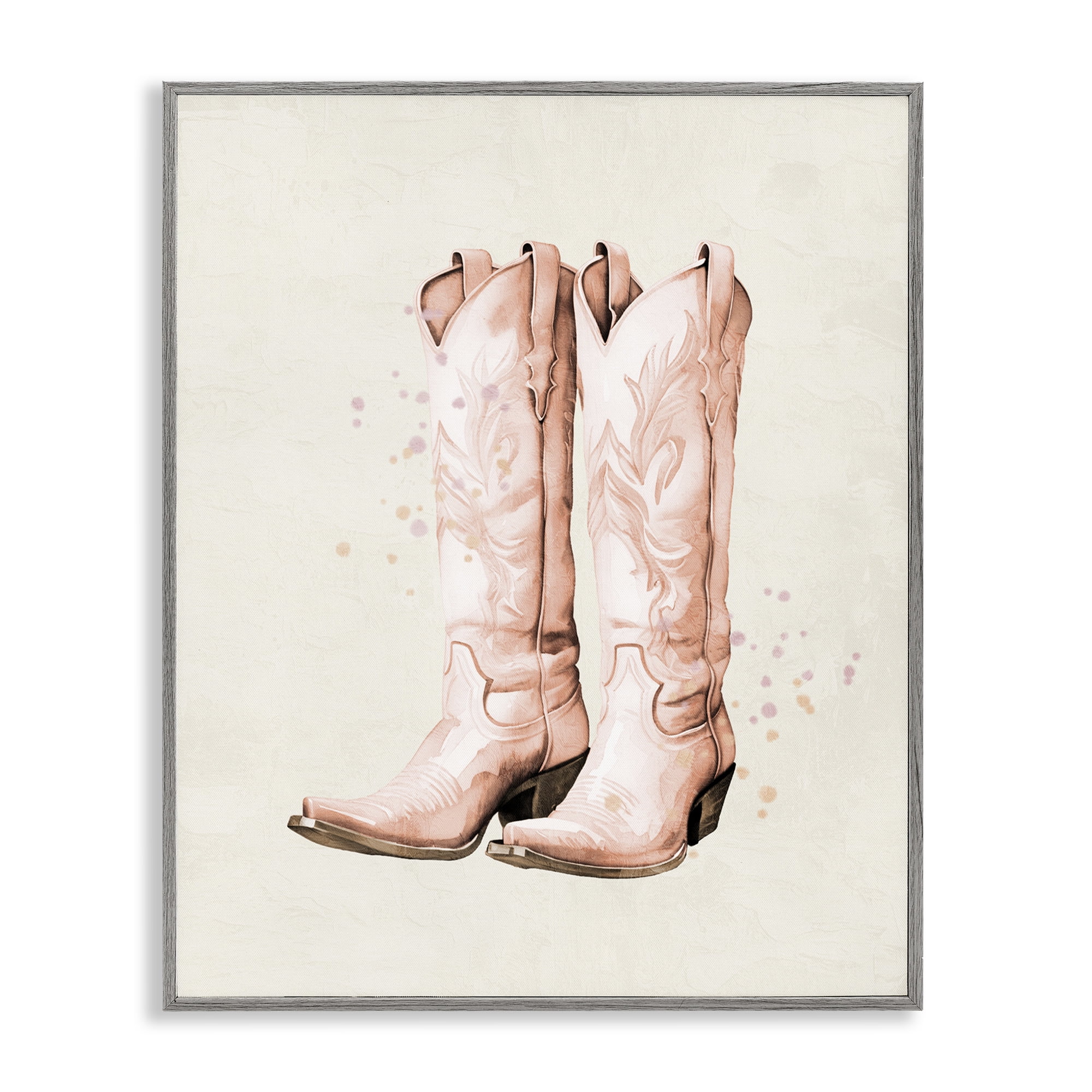 Howdy Cowgirl Pastel Boots Gray Framed Giclee Art, design by Kim Allen ...