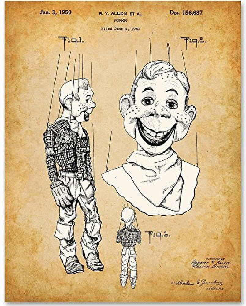 Howdy Doody Puppet - 11x14 Unframed Patent Print - Great Gift for Kids ...