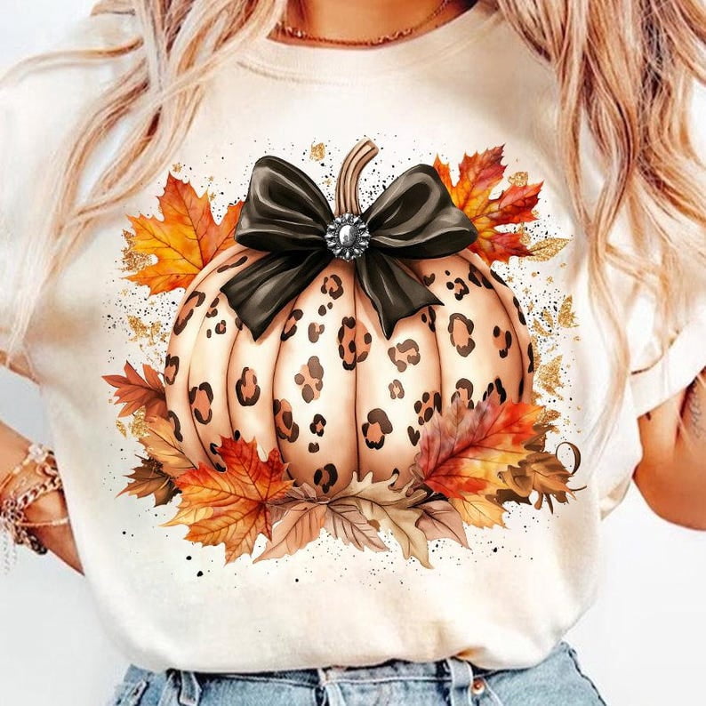 Howdy Fall Western Pumpkin T-Shirt, Cowhide Pumpkin Bow Tee, Coquette ...